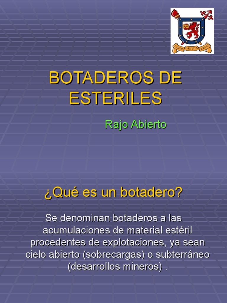 Tipos y Diseño de Botaderos Mineros | PDF | Minería