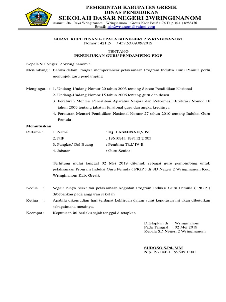 Xcontoh SK Guru Pendamping Pigp | PDF
