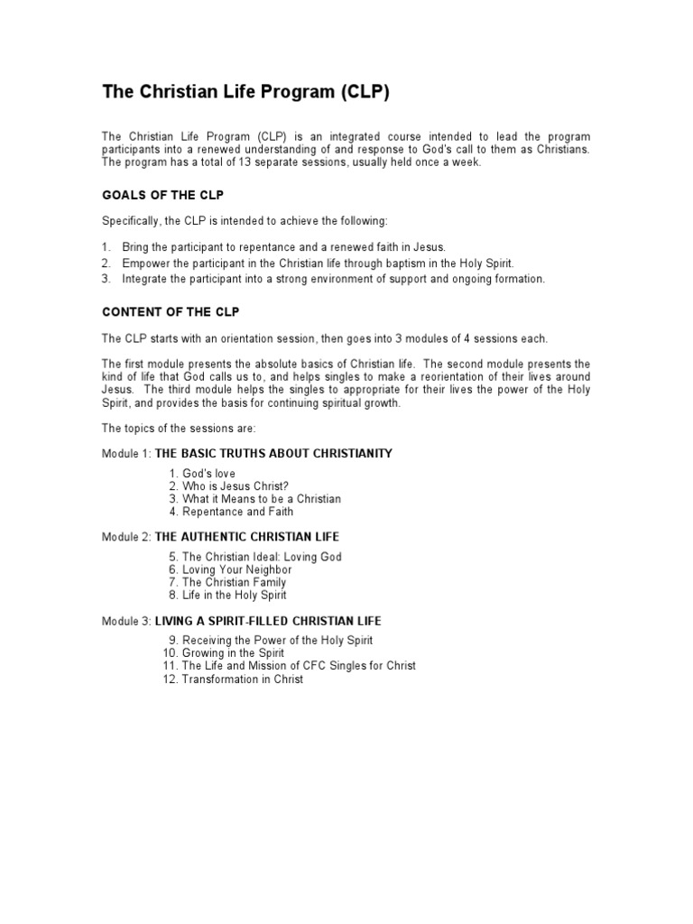 SFC CLP Talk Outlines | PDF | Book Of Genesis | Jesus