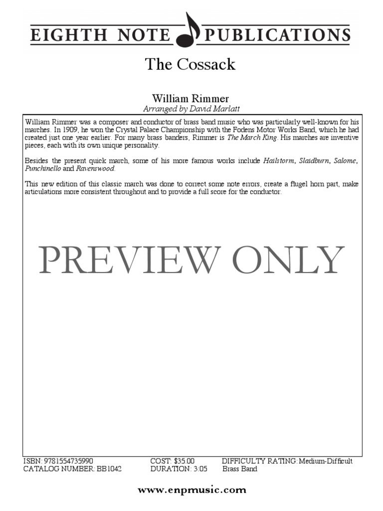 The Cossack March - Score PDF | PDF | Elementary Organology | Music ...