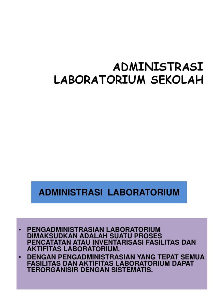 Administrasi Laboratorium Sekolah | PDF