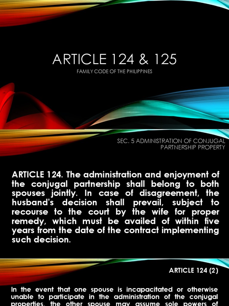 ARTICLE 124 & 125 Family Code | PDF | Offer And Acceptance | Marriage