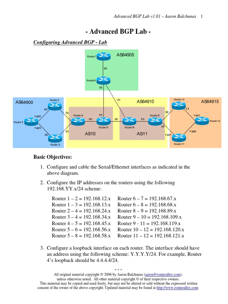 BGP Advanced Lab PDF | PDF | Communications Protocols | Network Layer Protocols
