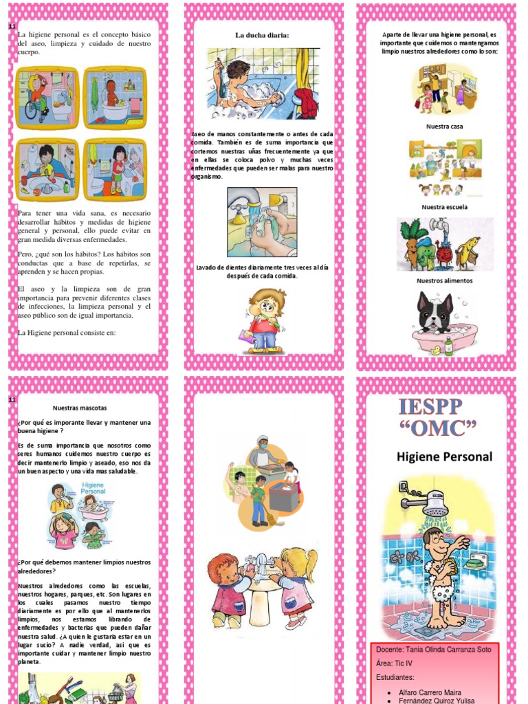 Triptico La Higiene | Higiene | Salud pública