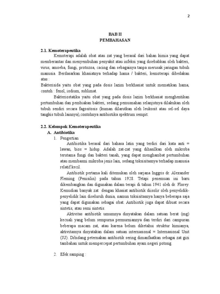 Bab II Makalah Spesialite Obat Kemoterapetik | PDF