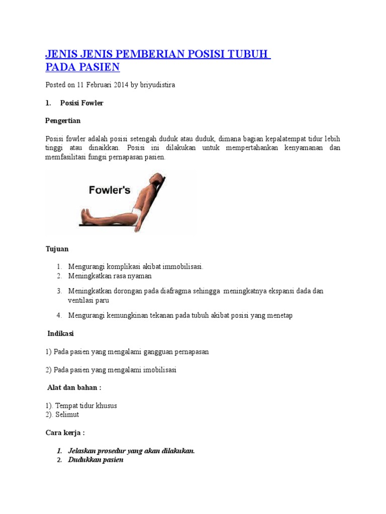 Posisi Pasien Panduan Lengkap Tentang Berbagai Macam Posisi Untuk