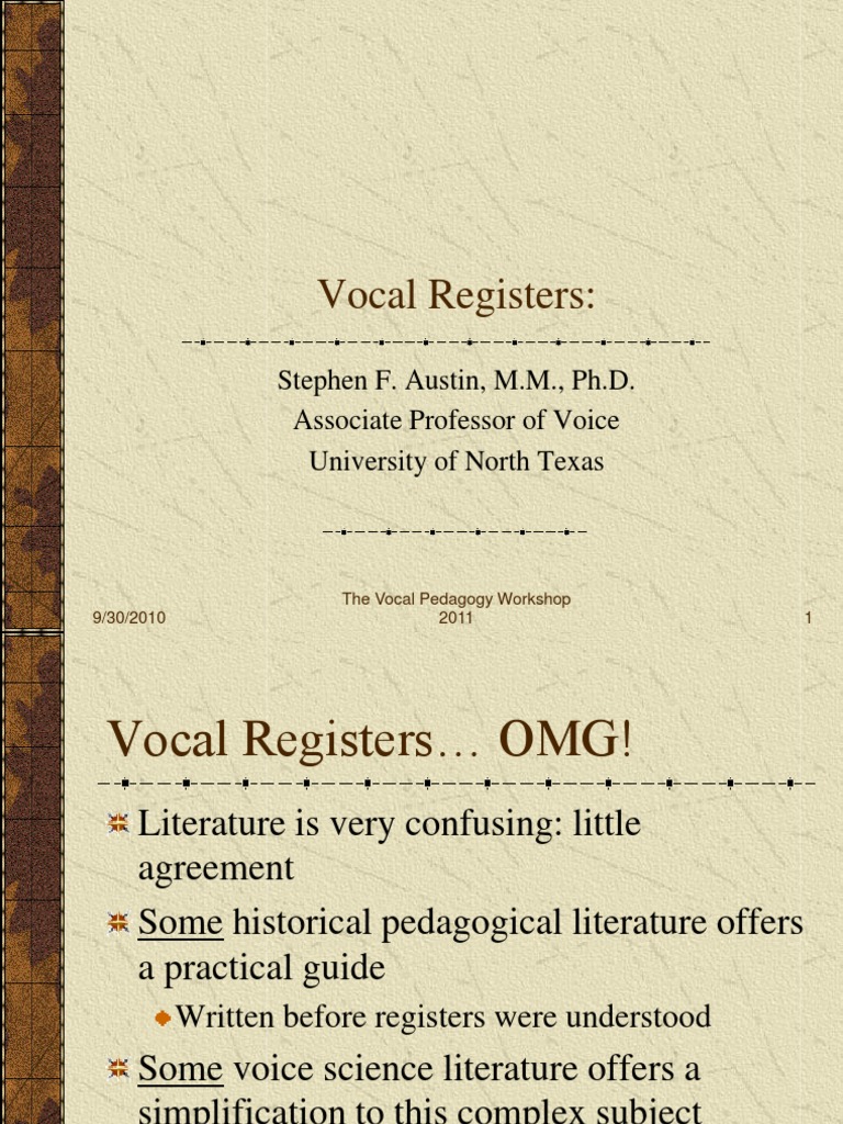 Vocal Register in Singing Classic | PDF | Vocal Pedagogy | Singing