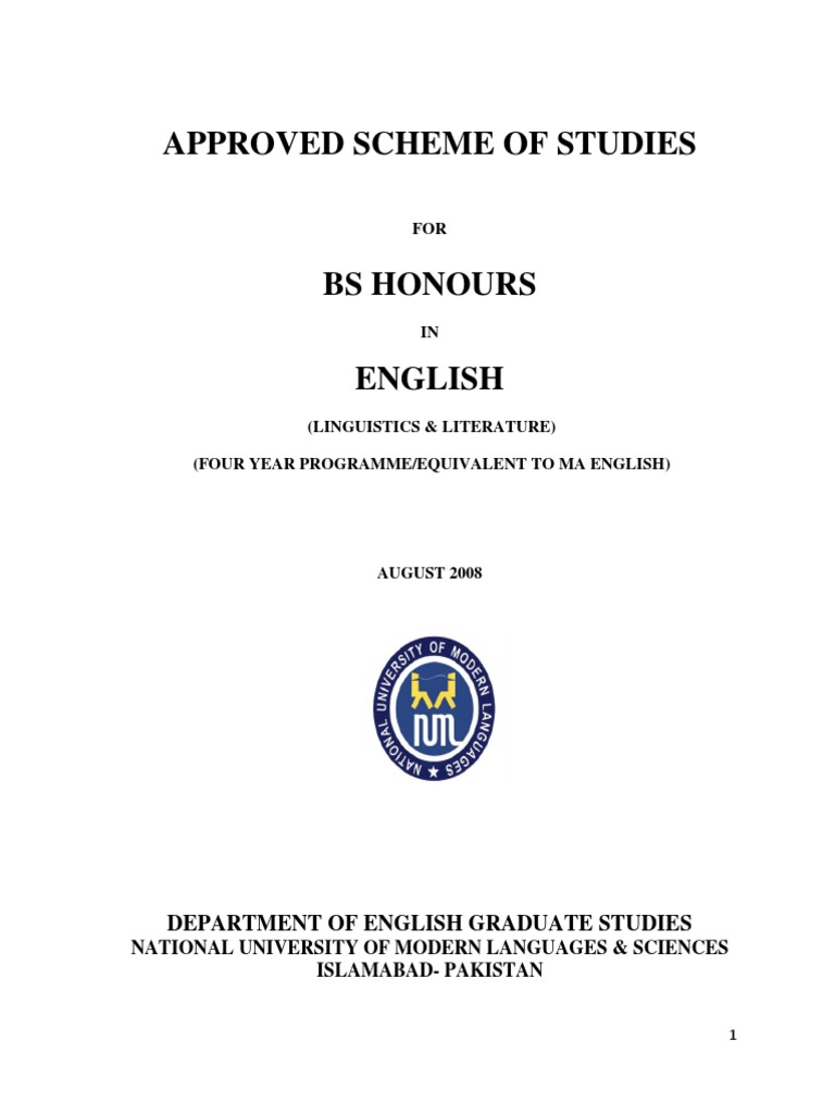 BS English Course Syllabus | PDF | Course Credit | English Language