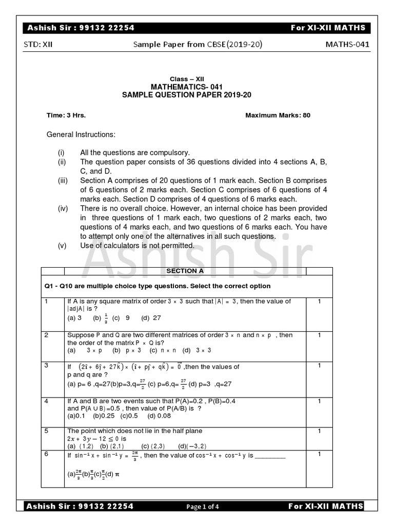 SP-Maths 2019-20 | PDF | Area | Theoretical Physics