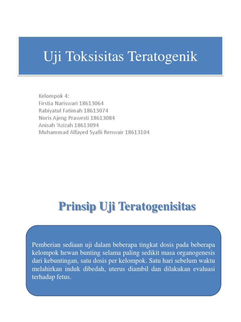 Uji Toksisitas Teratogenik | PDF