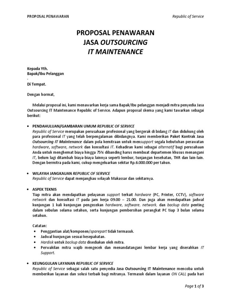 Proposal Penawaran | PDF
