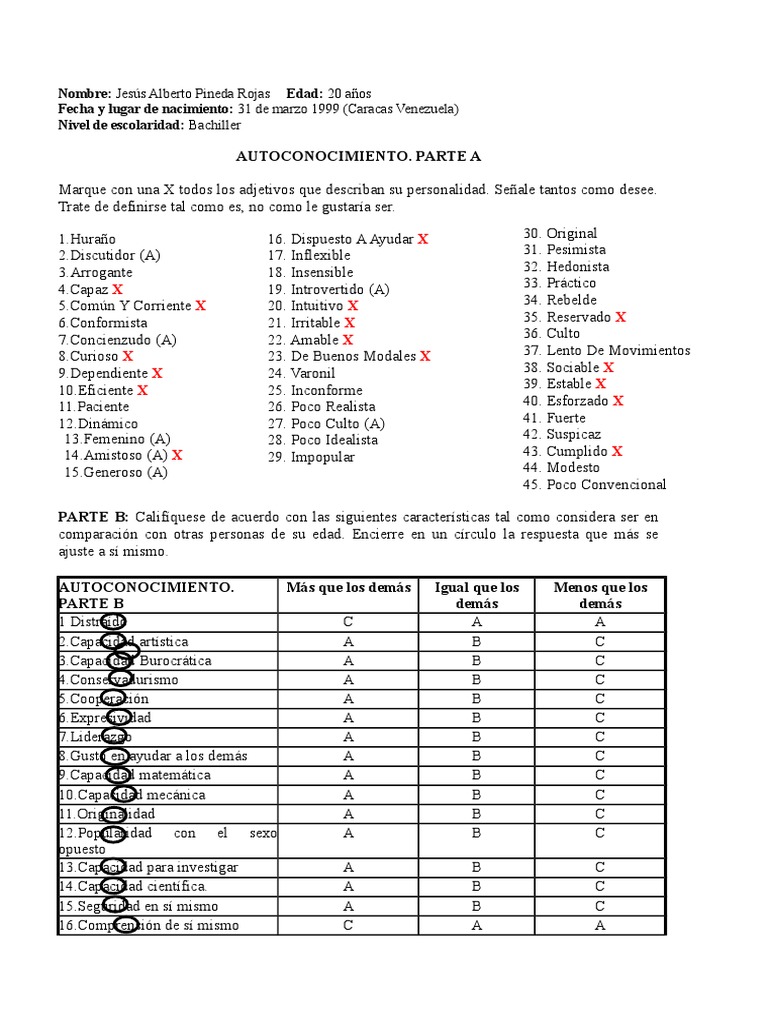 Test de Holland | PDF | Científico | Educación avanzada