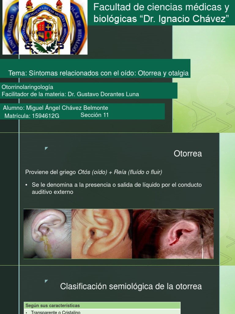 Otorrea y Otalgia: Guía Clínica | PDF | Oído | Cabeza y cuello humanos