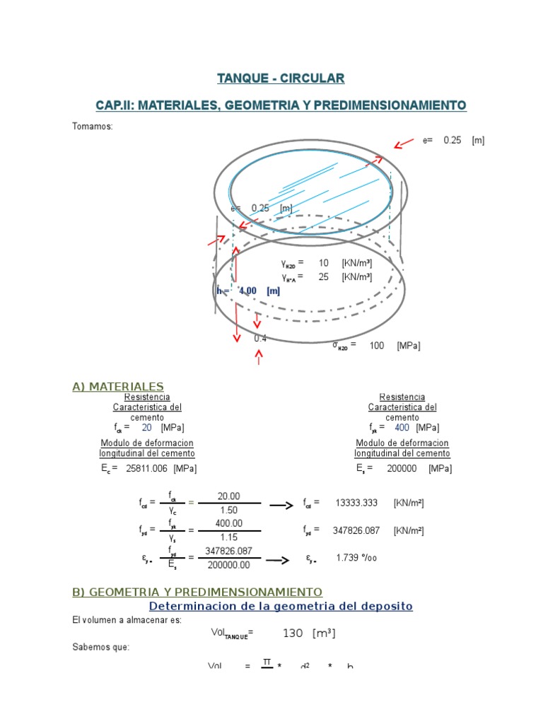 Tanque Circular | PDF | Ingeniería estructural | Hormigón