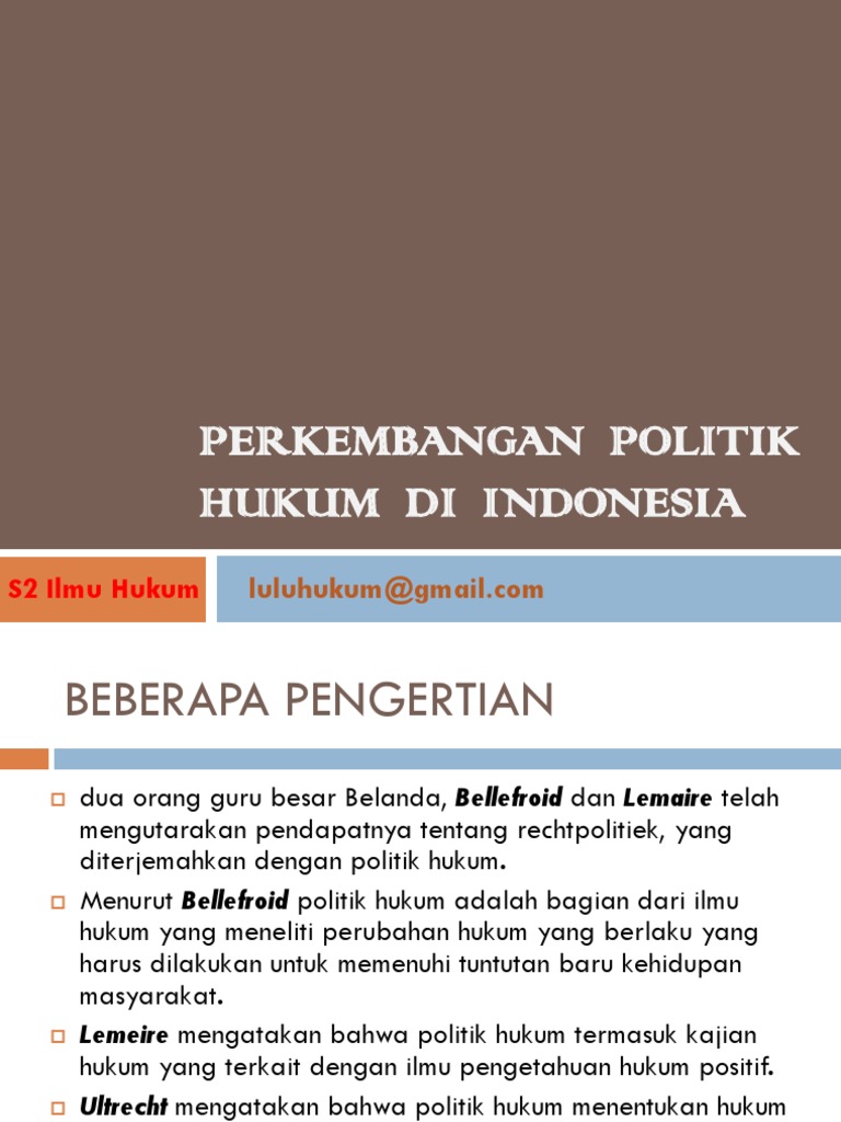Perkembangan Politik Hukum Di Indonesia | PDF