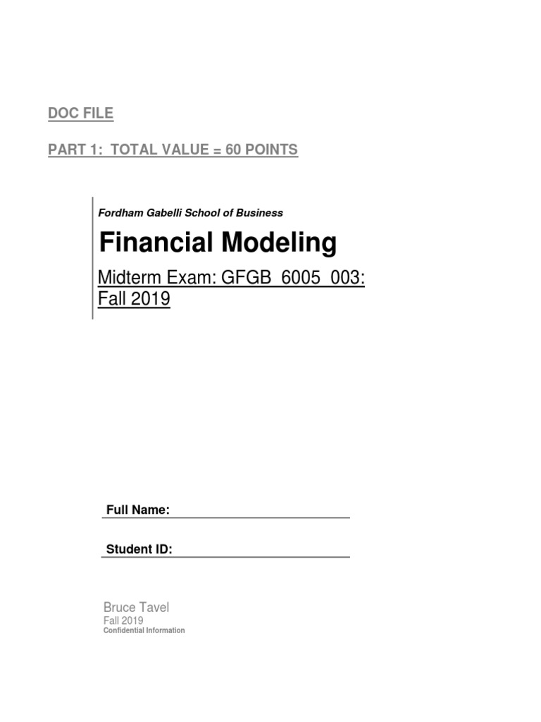 Midterm Exam GFGB 6005 003 Fall 2019 Answer Doc File | PDF | Earnings ... Midterm Exam GFGB 6005 003 Fall 2019 Answer Doc File | PDF | Earnings ...