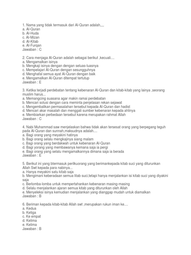 Soal Agama Islam | PDF