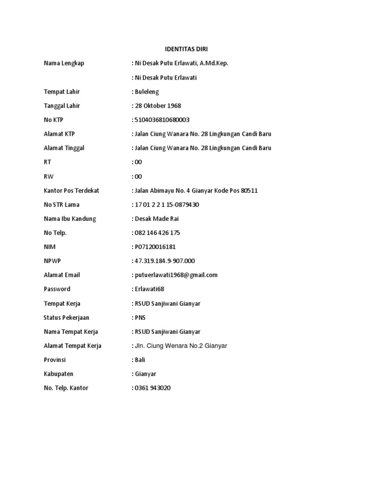 Identitas Diri | PDF | Gaya Hidup