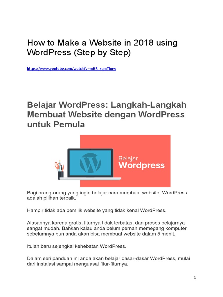 Panduan Lengkap Belajar WordPress Pemula | PDF | Komputer