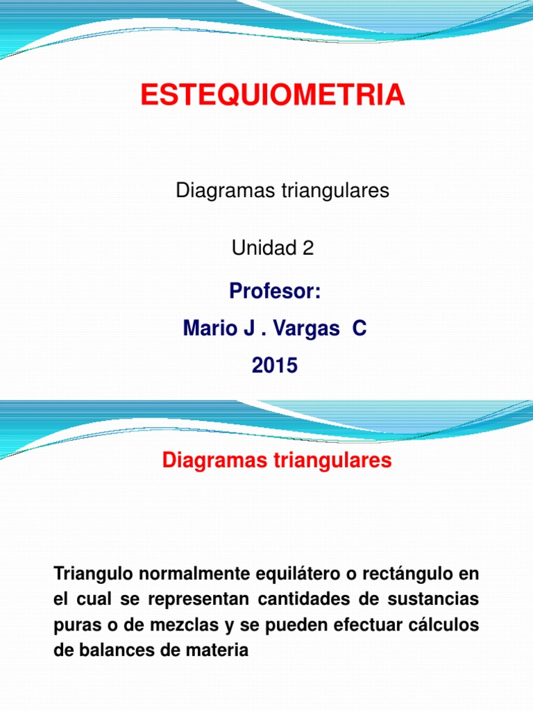 Estequio Diagramas Triangulares PDF | PDF | Triángulo | Química