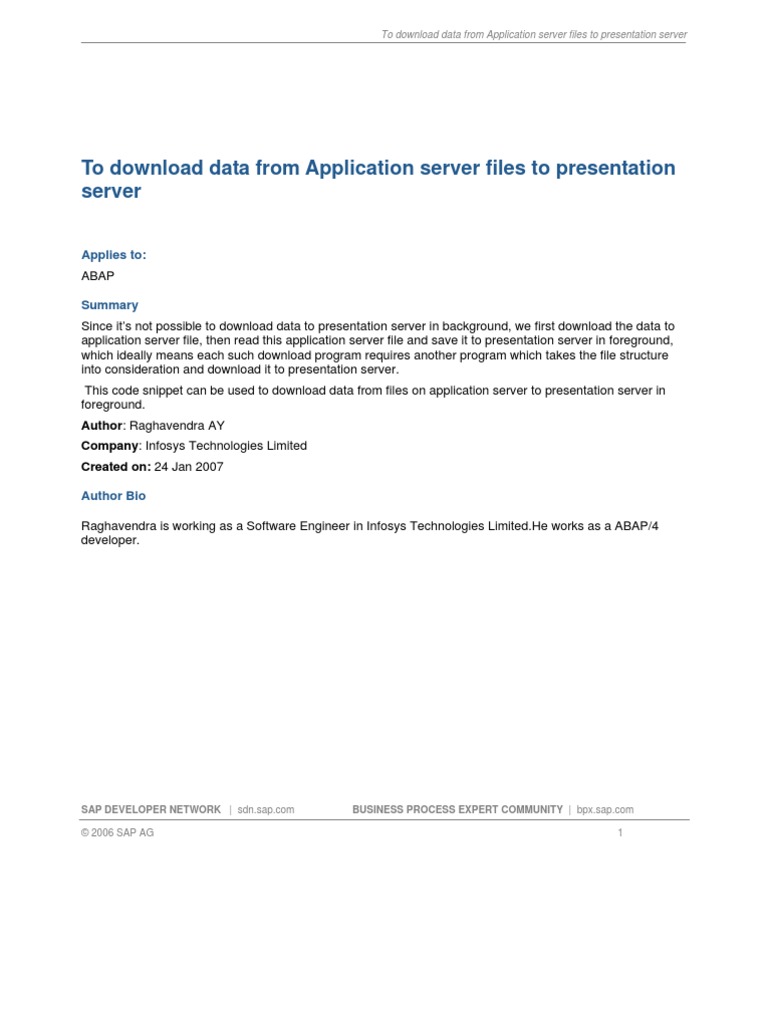 To Download Data From App Server To Present Server | PDF | Server (Computing) | Computer Data