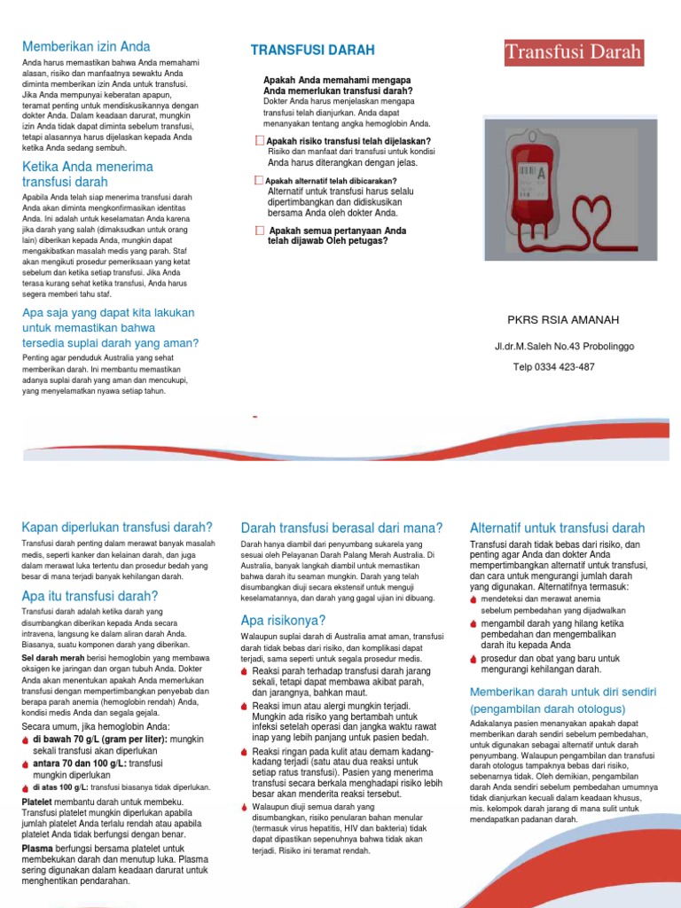 Leaflet Tranfusi Darah | PDF