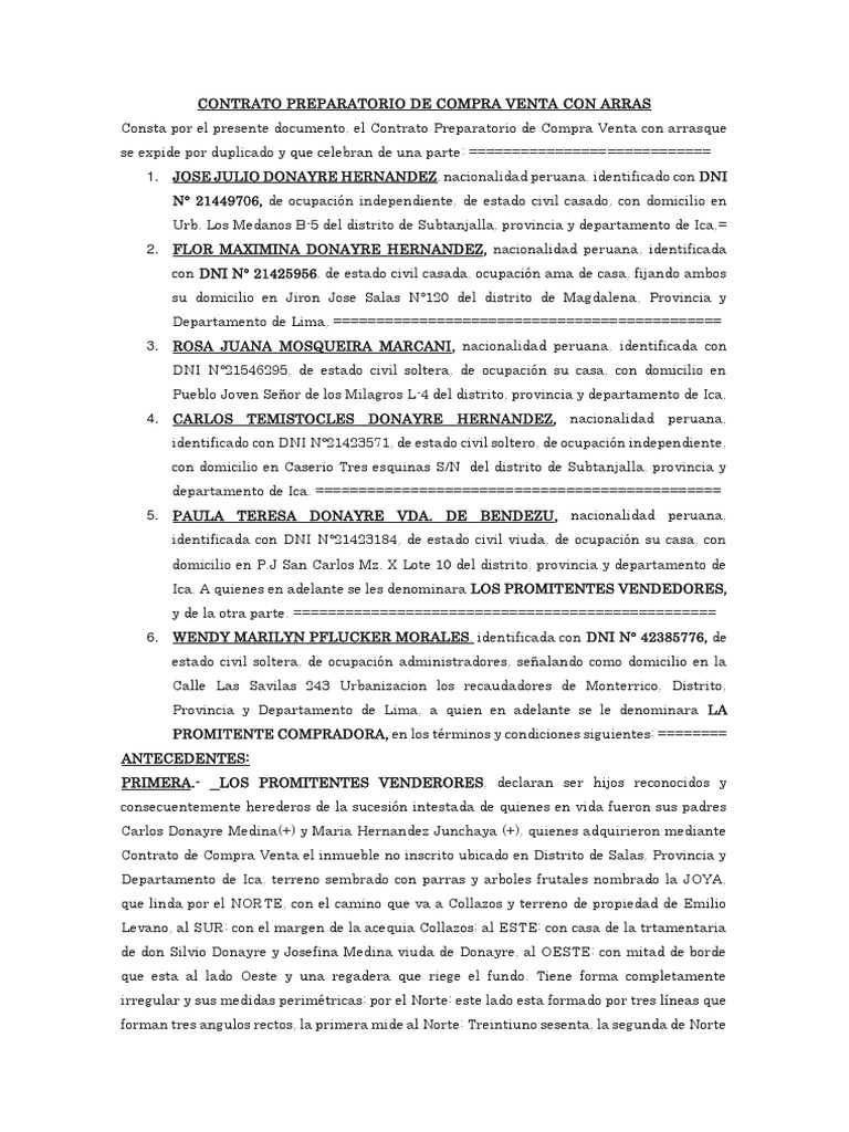 Contrato Preparatorio | PDF | Derecho privado | Información del gobierno