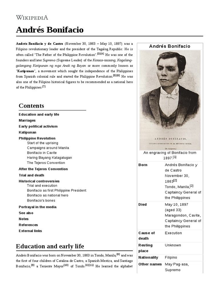 Why Did Murder Aguinaldo Emilio Andres Bonifacio