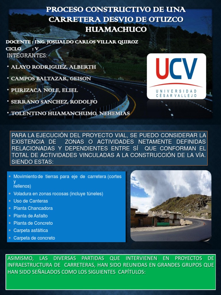 Proceso Constructivo de Carretera - Pavimentos | PDF | La carretera | Cemento