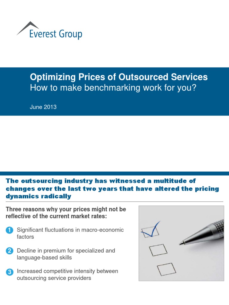 Everest Group Price Benchmarking Primer | PDF | Pricing | Outsourcing