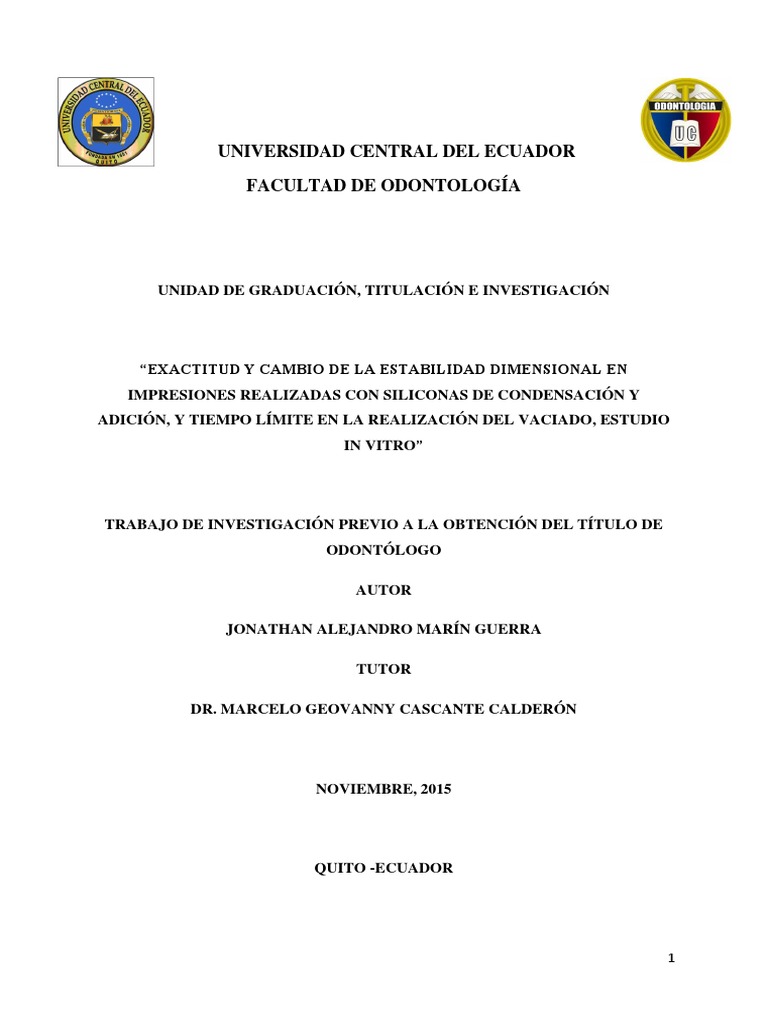 Estabilidad Dimensional de Silicona de Condensación | PDF | Dentadura ...