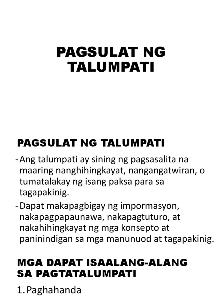 Pagsulat NG Talumpati | PDF