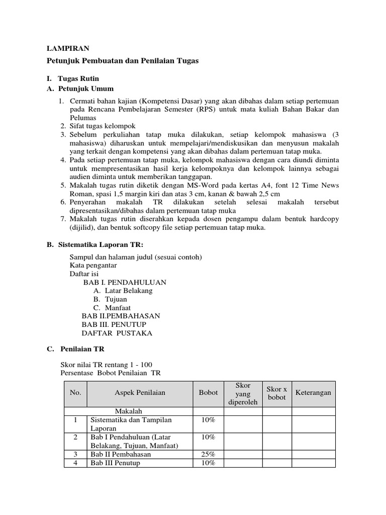 Format Tugas - Bahan Bakar Dan Pelumas | PDF