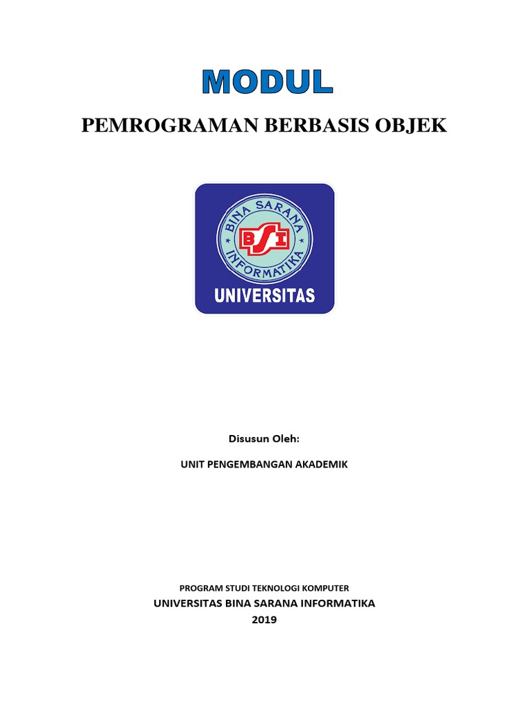 Modul Pemrograman Berbasis Objek-UBSI Jakarta | PDF