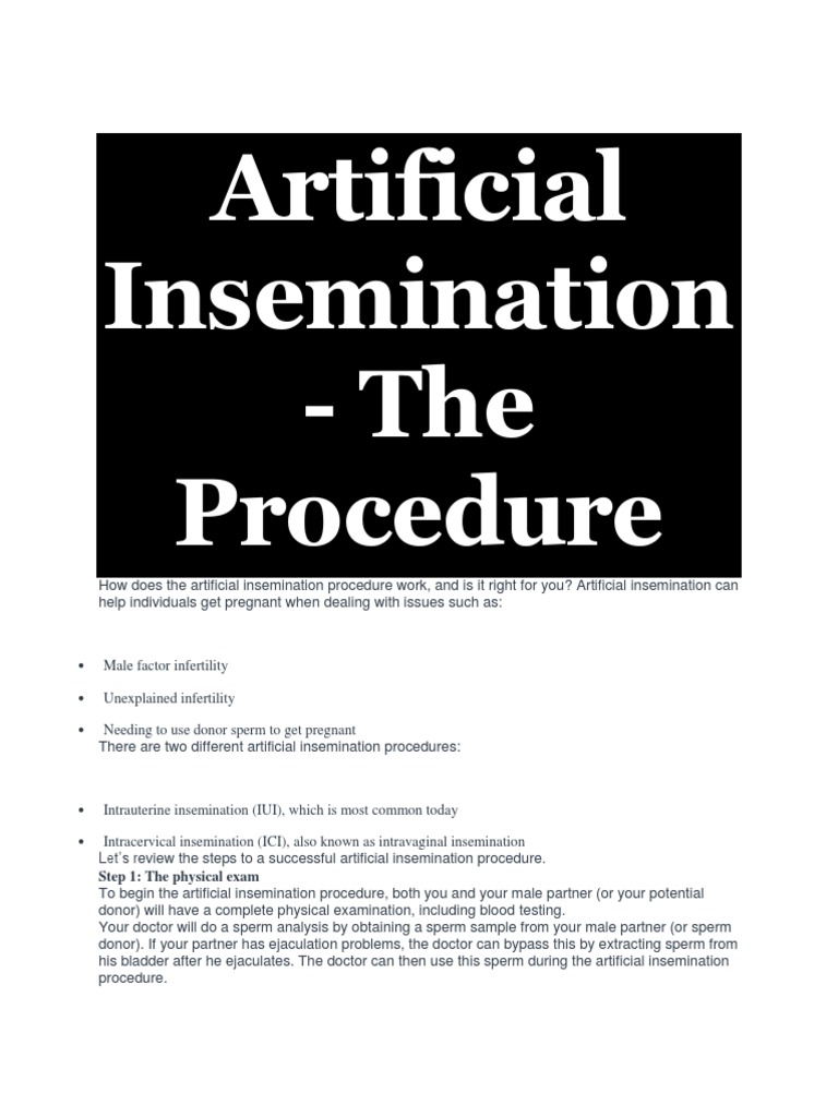 Artificial Insemination - Docx1 | PDF | Infertility | Fertility Medicine