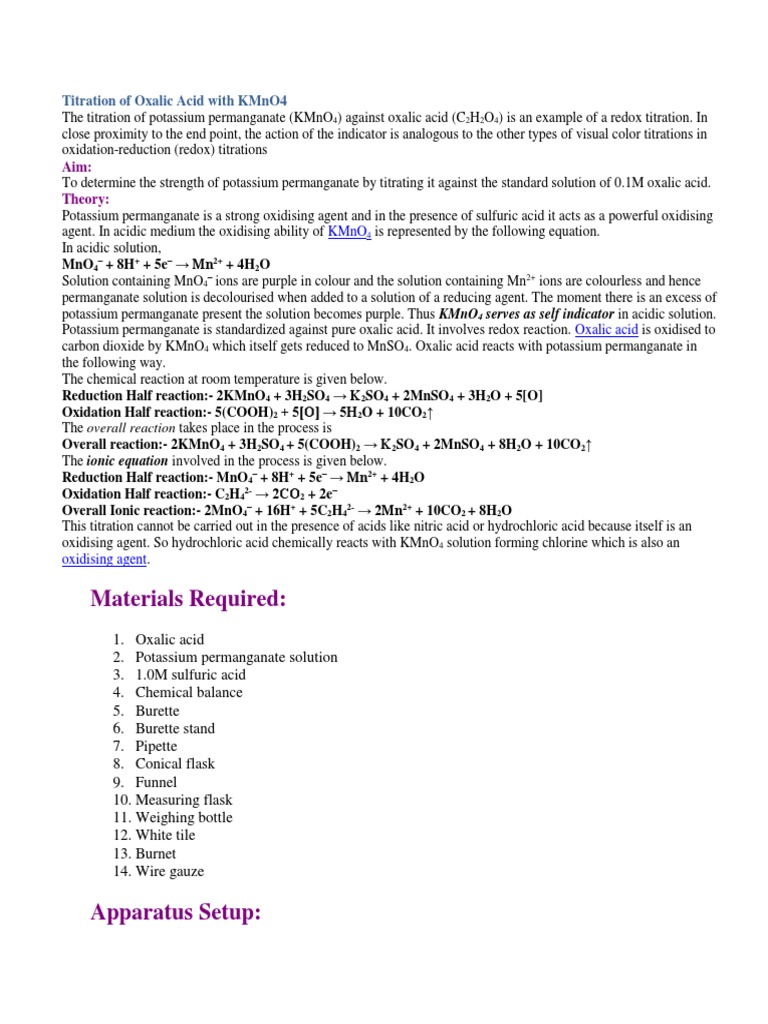 Expt 2 | PDF | Redox | Titration
