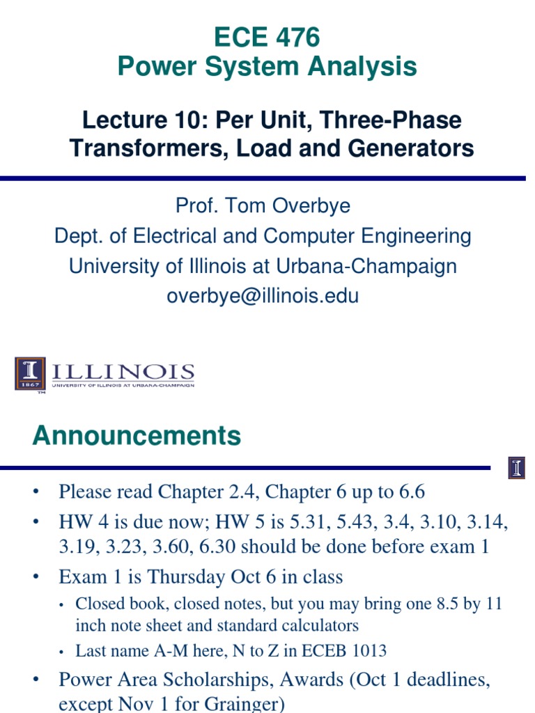 ECE476 2016 Lect10 | PDF | Transformer | Power Engineering