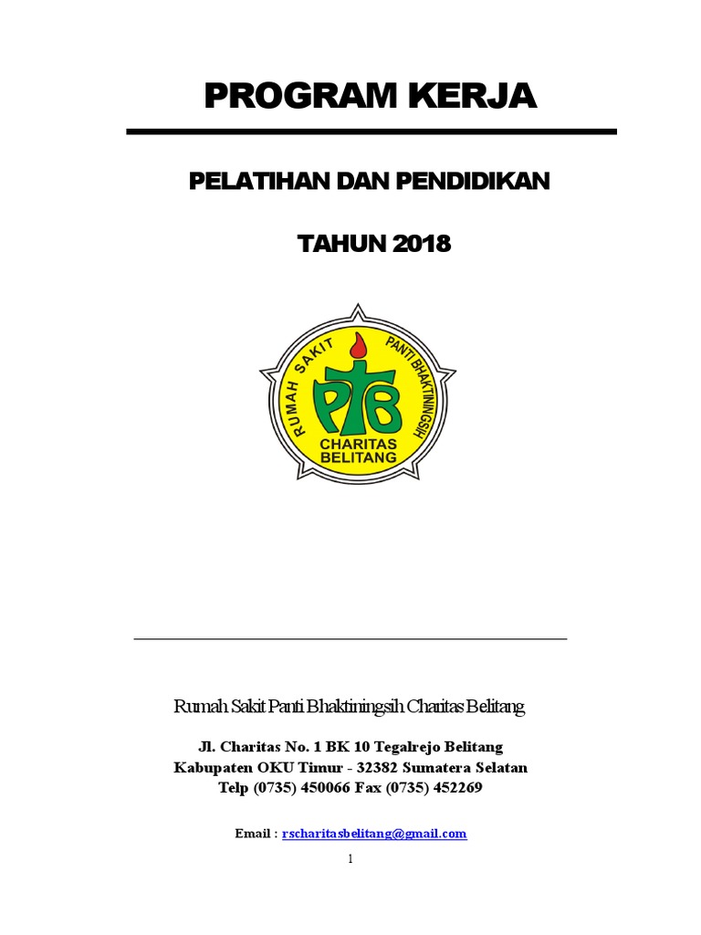 Program Kerja DIKLAT 2018 | PDF