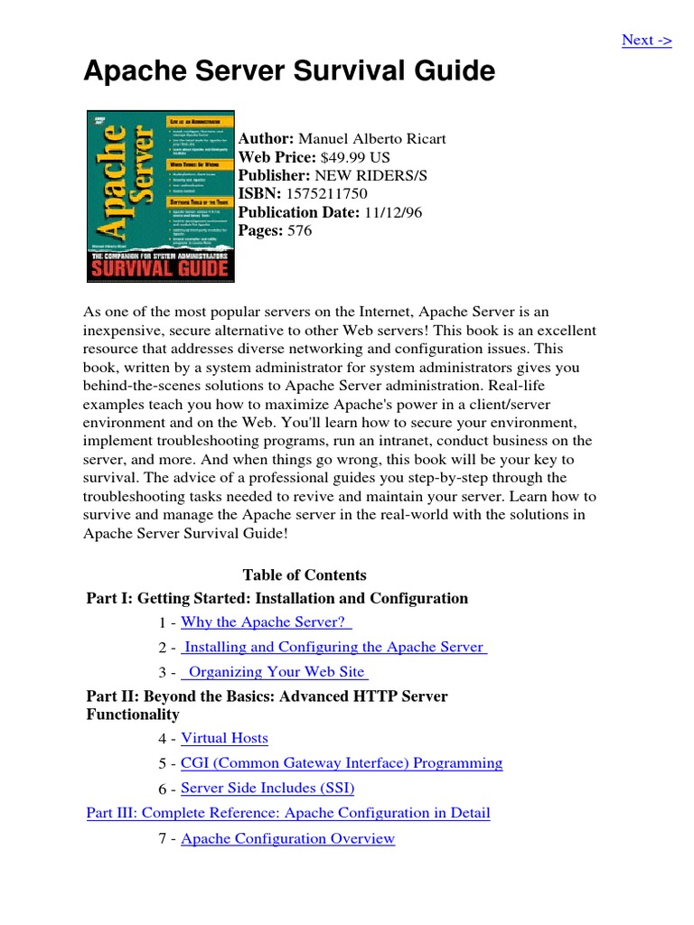 Apache Server Survival Guide | PDF | Apache Http Server | Web Server