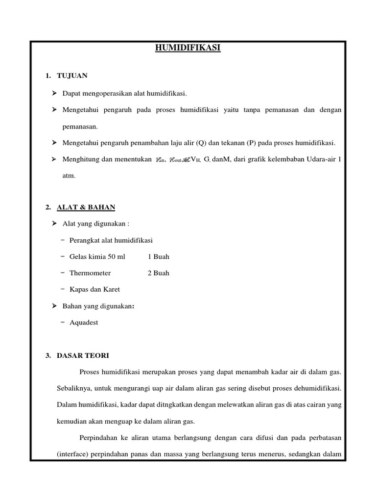 Proses dan Teori Humidifikasi | PDF