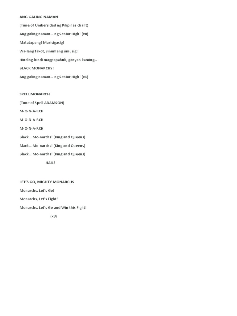 Yell For Intrams 2019 | PDF | Young Adult | Classics