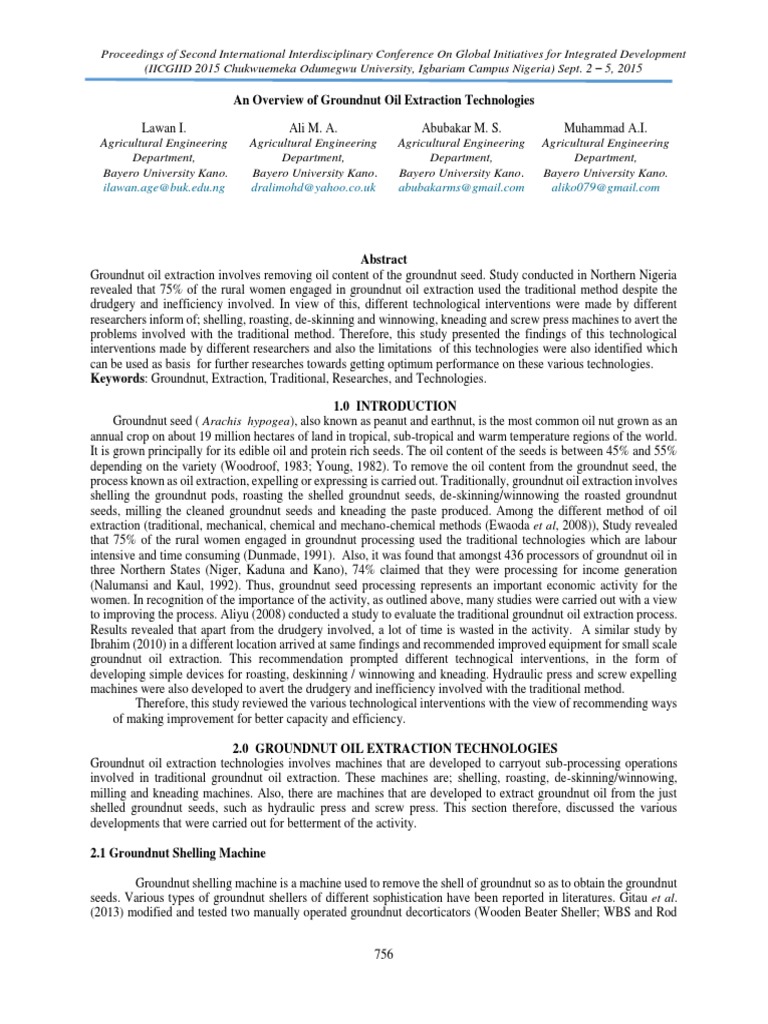 An Overview of Groundnut Oil Extraction PDF | PDF | Peanuts | Engines