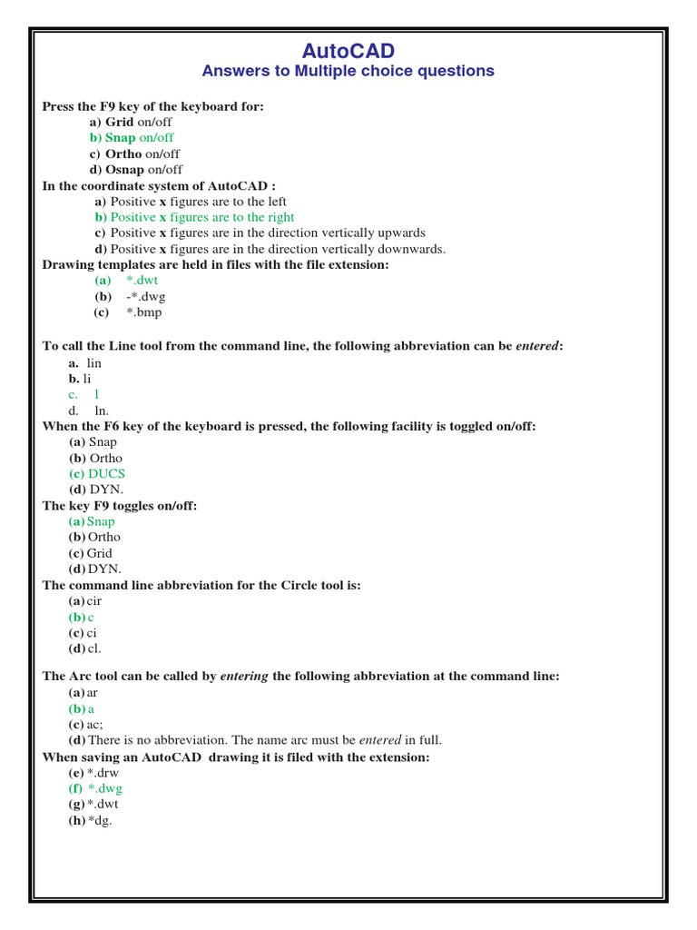 AutoCAD Questions | PDF | Computing | Software