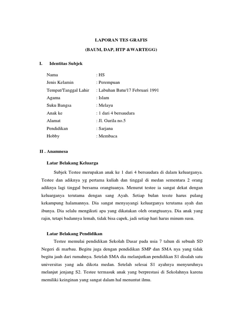 Laporan Tes Baum | PDF