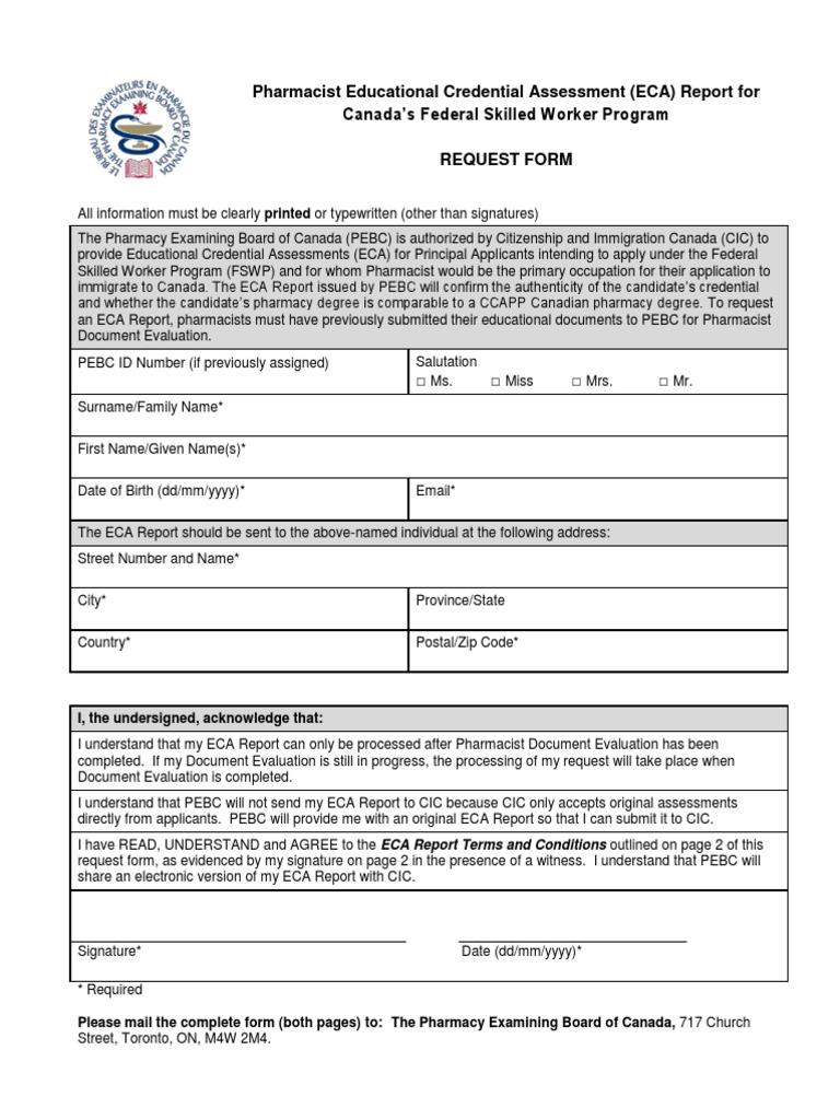 ECA Report Request Form PDF | PDF | Pharmacist | Privacy