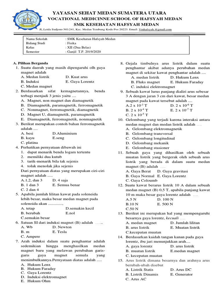Soal Uas Fisika Kelas Xii | PDF