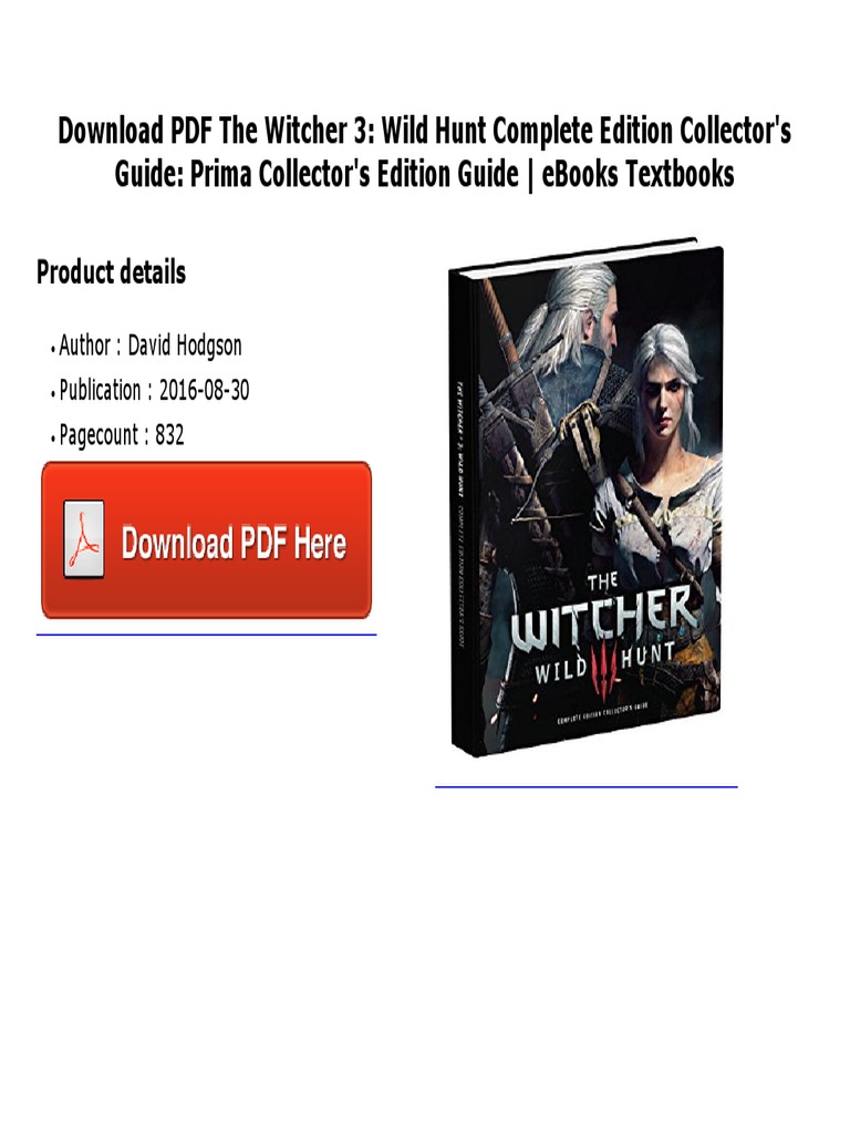 The Witcher 3 Wild Hunt Complete Edition | PDF | Sources | Electronic ...