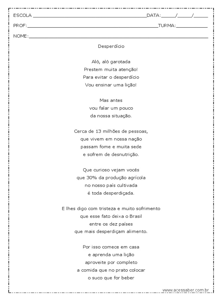 Poema | Brasil | Desperdício