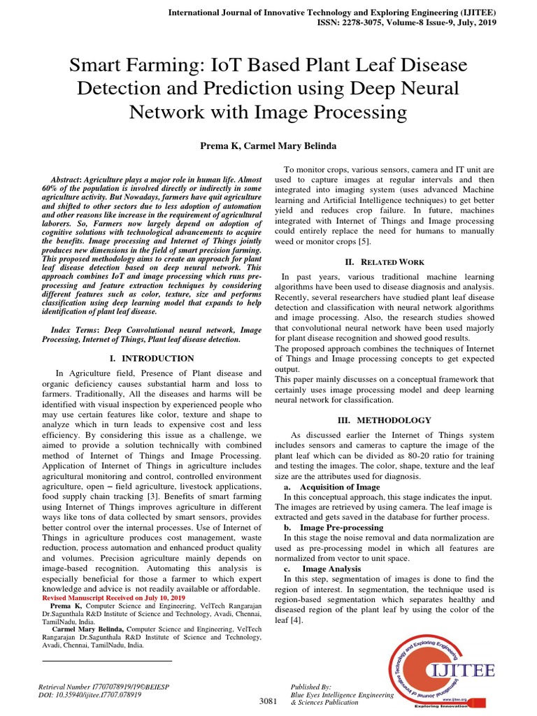 Smart Farming | PDF | Internet Of Things | Deep Learning