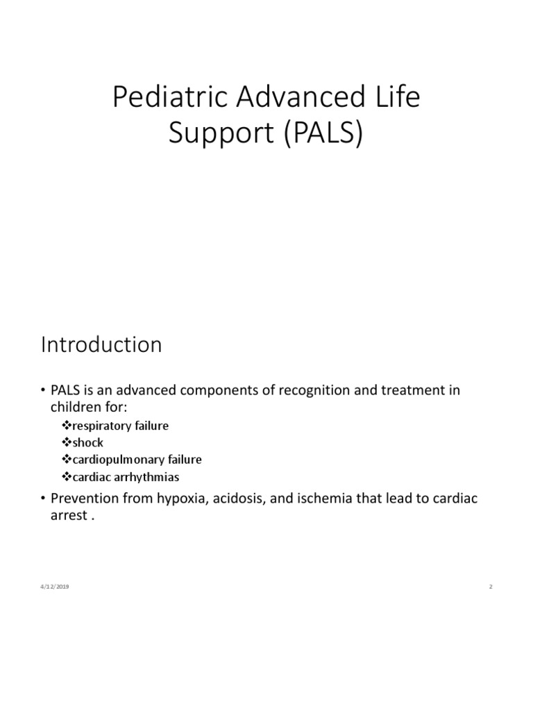 Pediatric Advanced Life Support (PALS) - 19-8-19 | PDF | Shock ...
